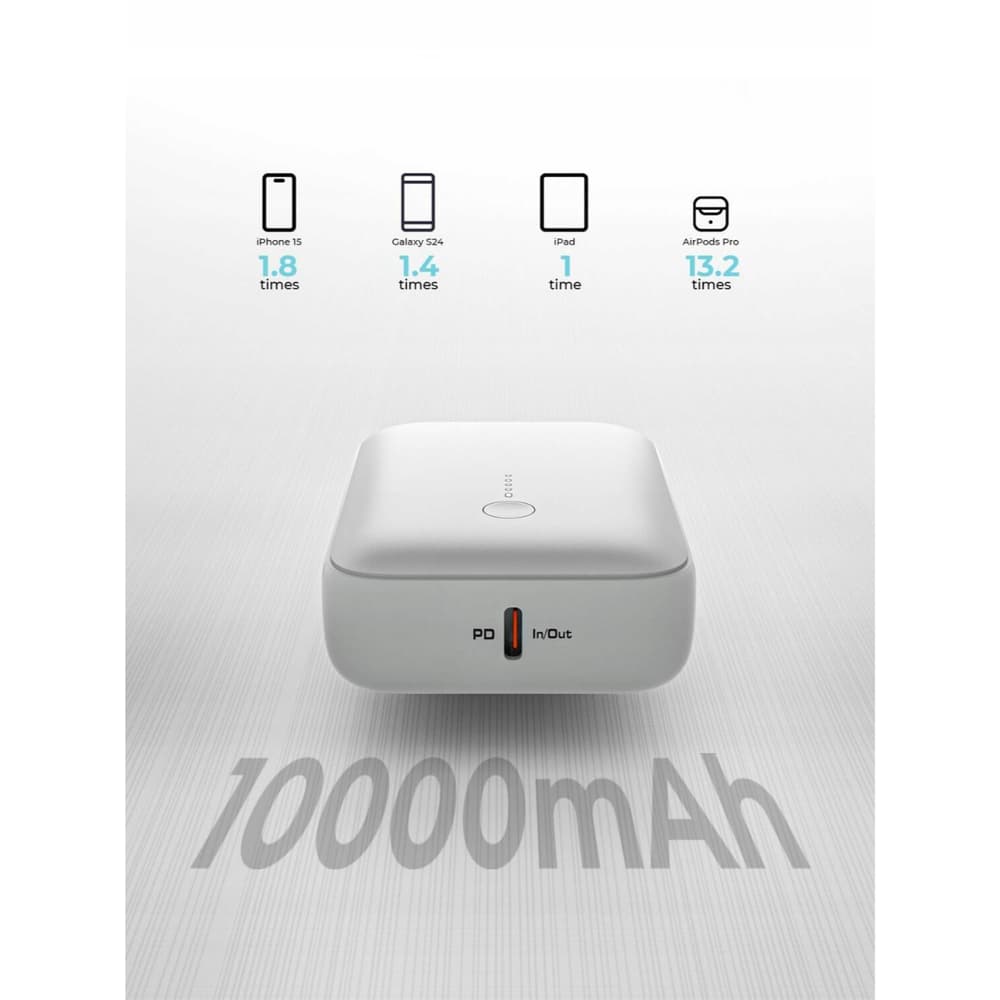 Buy Aukey Spark Mini Compact Fast Charging Power Bank 10000mAh White ...