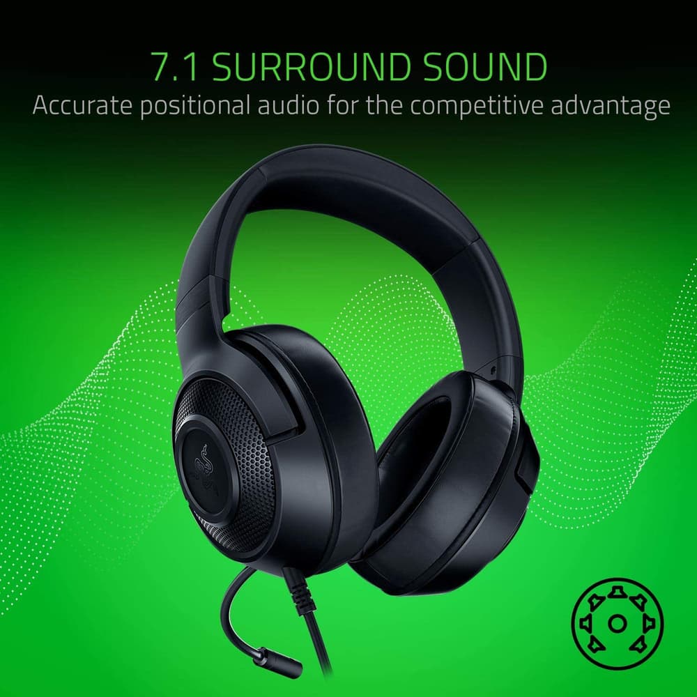 Buy Razer Kraken X Lite Ultralight Gaming Headset 7.1 Surround Sound Lightweight Aluminum Frame Bendable Cardioid Microphone for PC PS4 PS5 Switch Xbox One Xbox Series X and S Mobile Black Razer Moder...